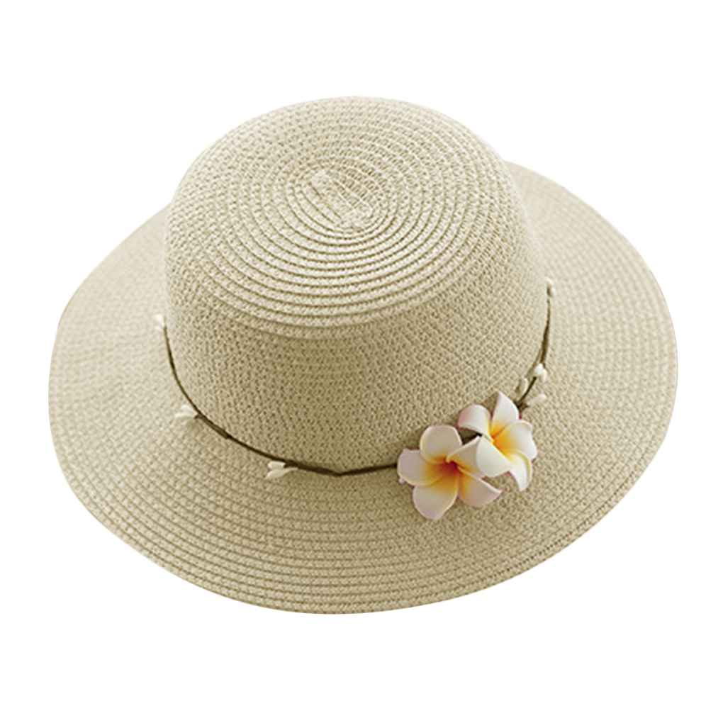 TureClos Lovely Women Straw Panama Cap Girl Flower Dress Sun Hat Lady ...