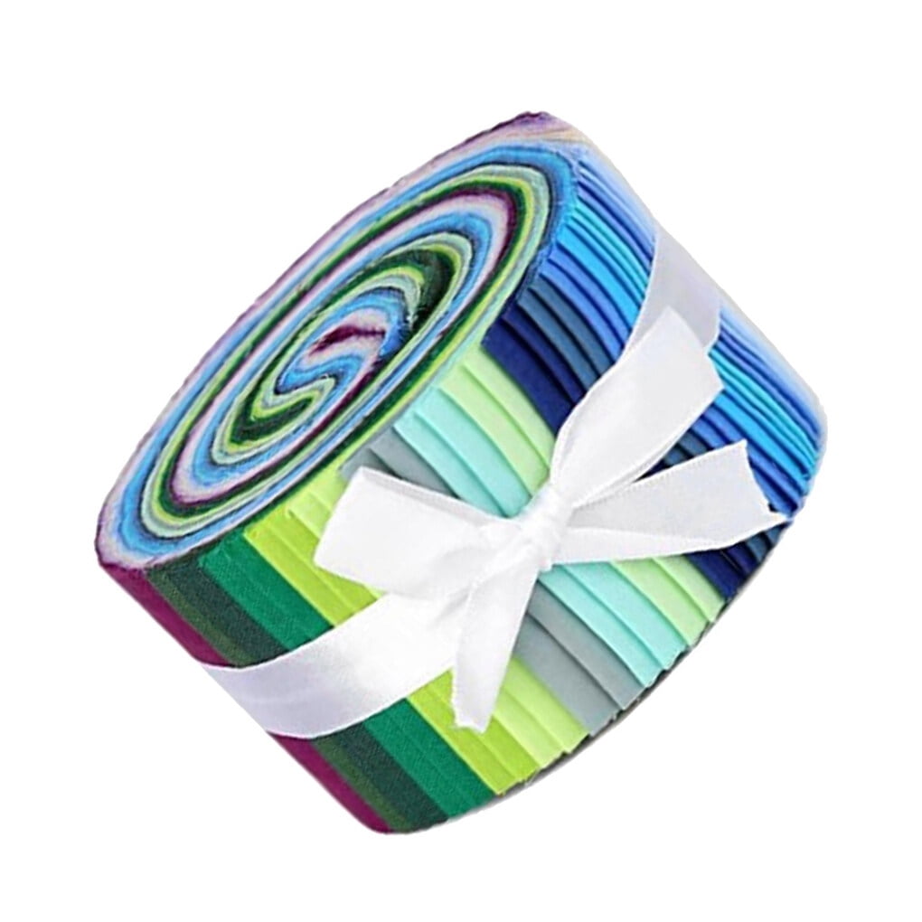 TureClos Roll Up Cotton Fabric Strips Jelly Rolls Quilting Craft Fabric ...