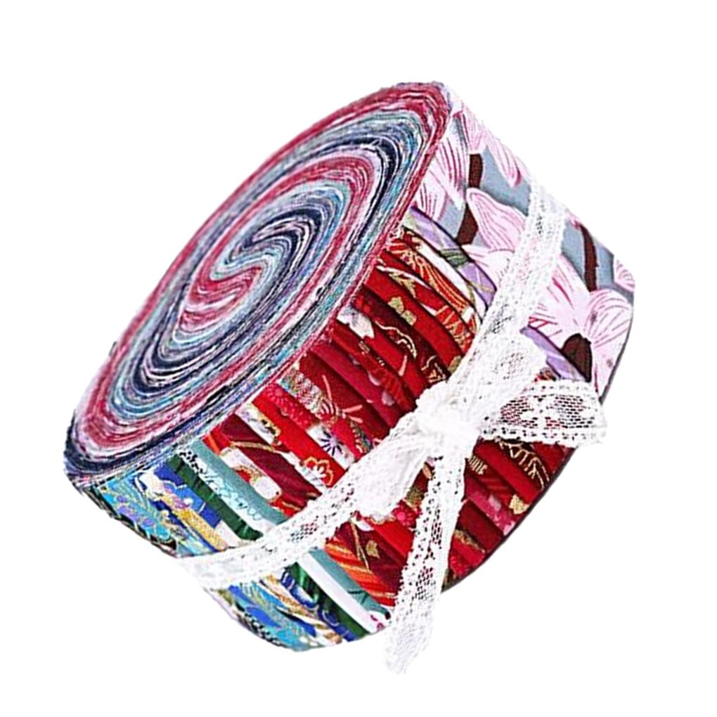 TureClos Roll Up Cotton Fabric Strips Jelly Rolls Quilting Craft Fabric ...