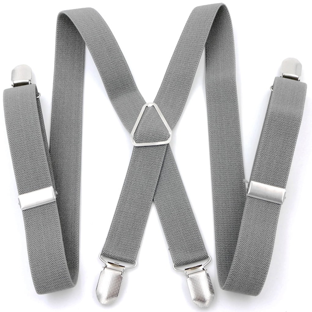 TureClos Unisex Adjustable Elastic Crossover Suspender, Gray - Walmart.com
