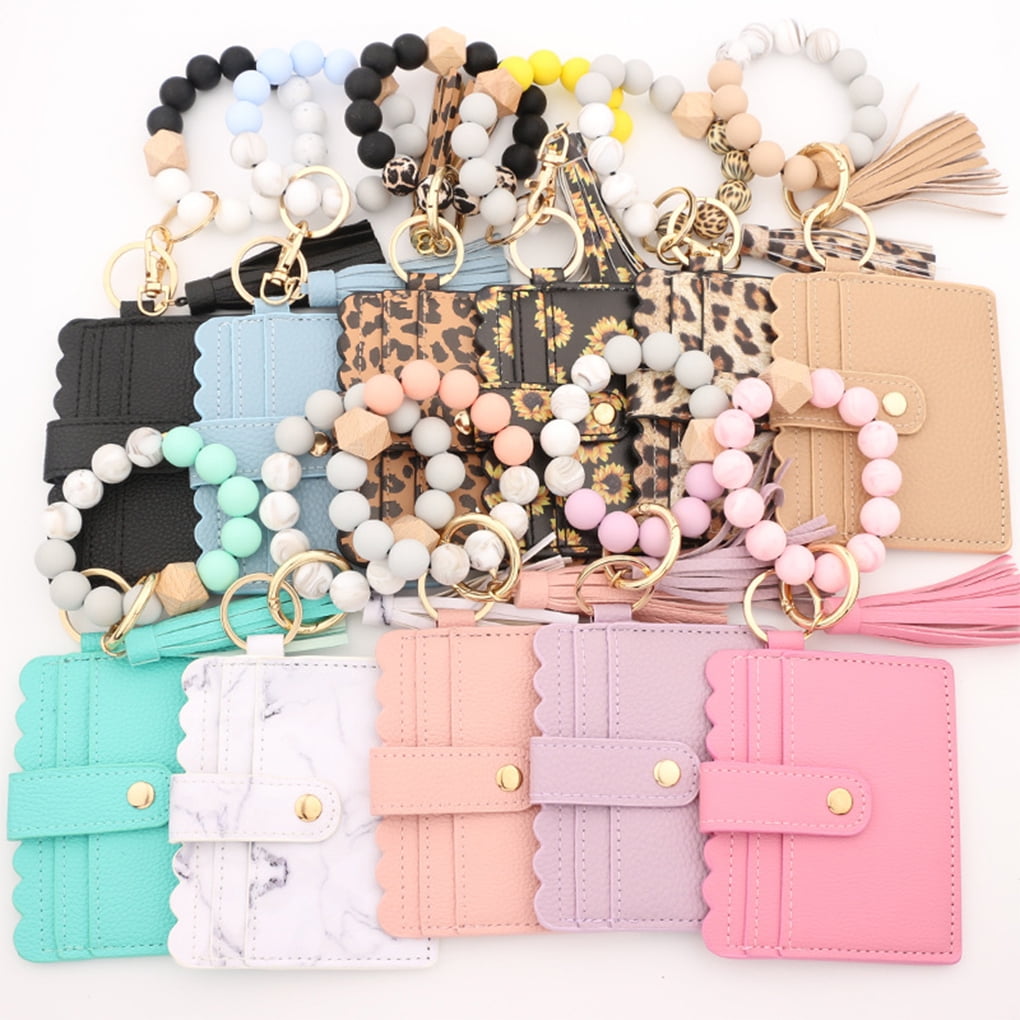 TureClos Women Keychain Bag with Tassel Wallet Fashion Key Chain Snap ...