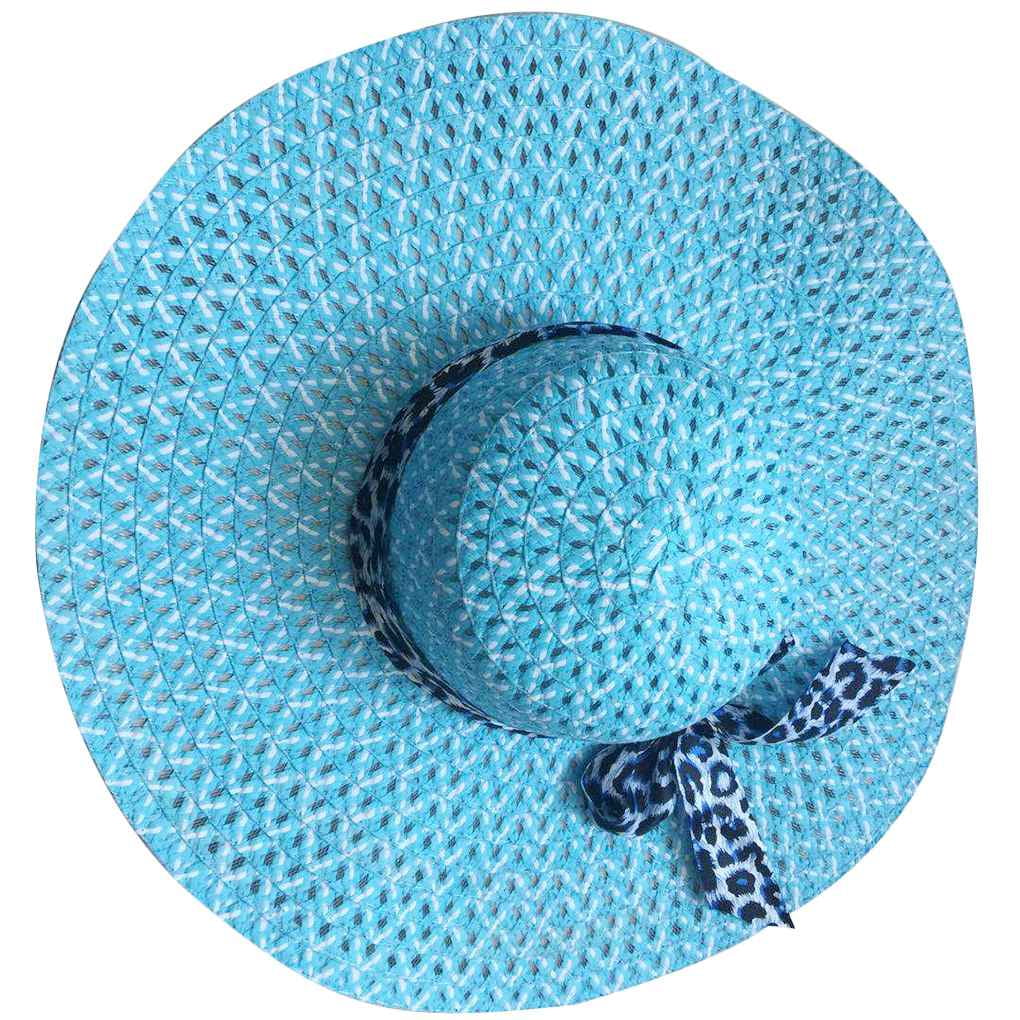 TureClos Women Summer Straw Wide Brim Hat Girl Travel Beach Fishing ...