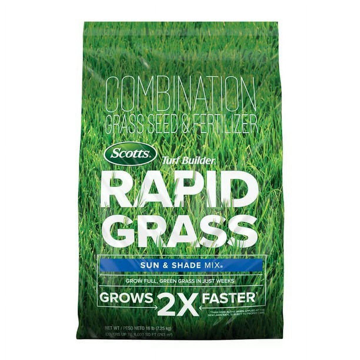 Turf Builder Rapid Grass Sun & Shade Mix, 16 lbs., up to 8,000 sq. ft ...
