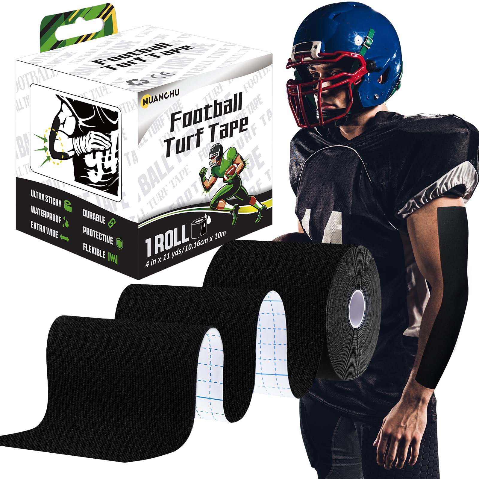 Turf Tape Football Extra Wide Kinesiology Tape - Protects from Turf ...