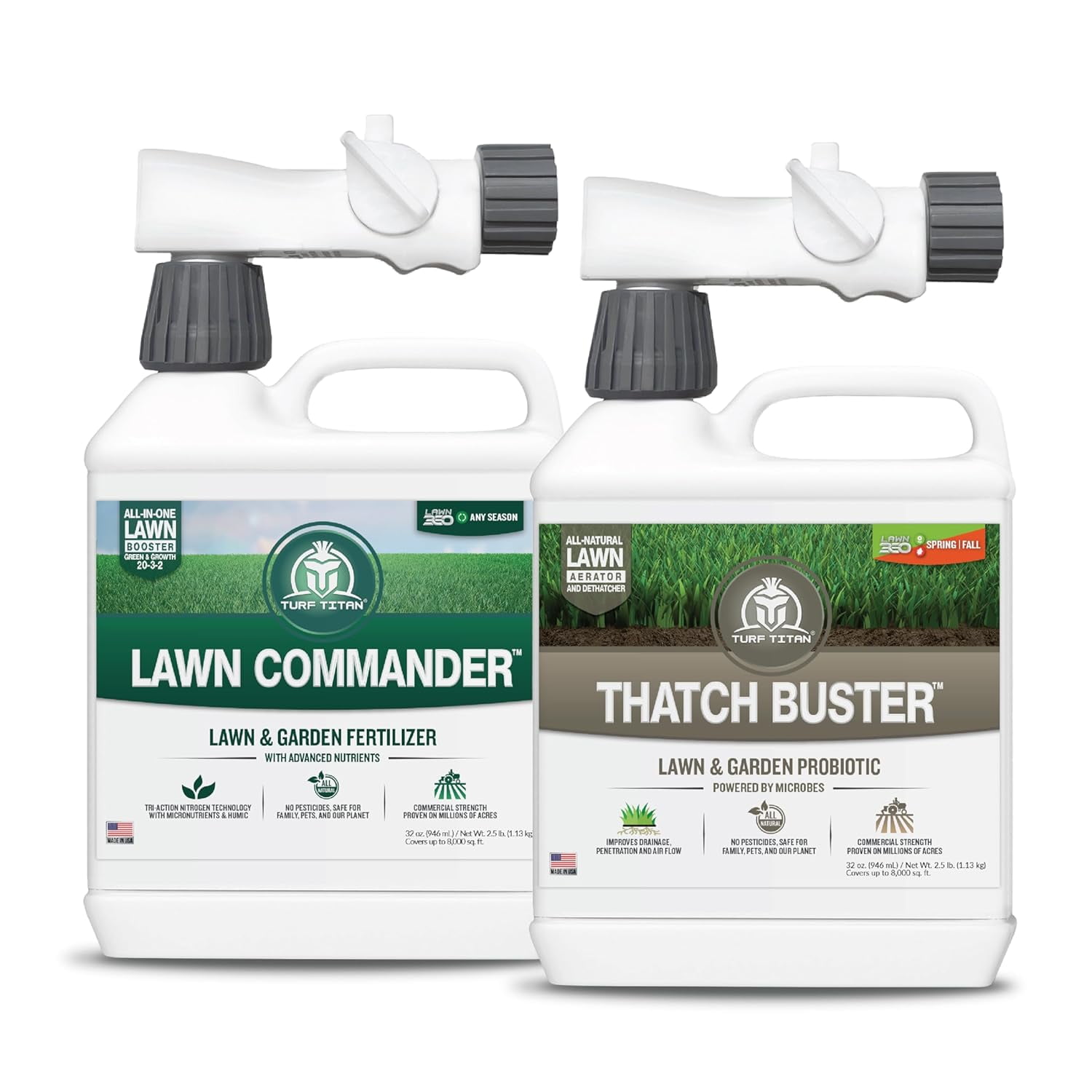 Turf Titan 360 Fall Lawn Fertilizer Bundle: Lawn Commander & Thatch ...