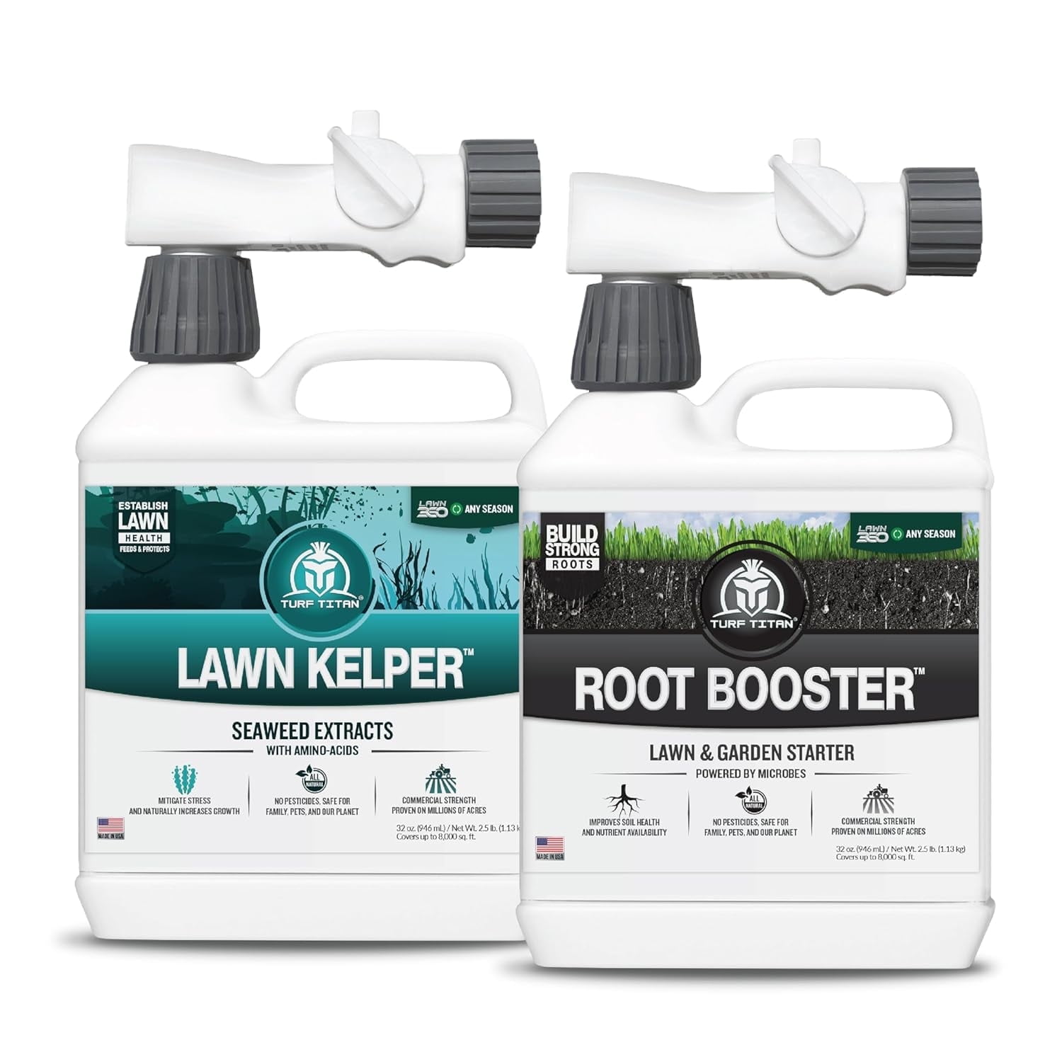 Turf Titan 360 Mid Summer Lawn Fertilizer Bundle: Lawn Kelper & Root ...