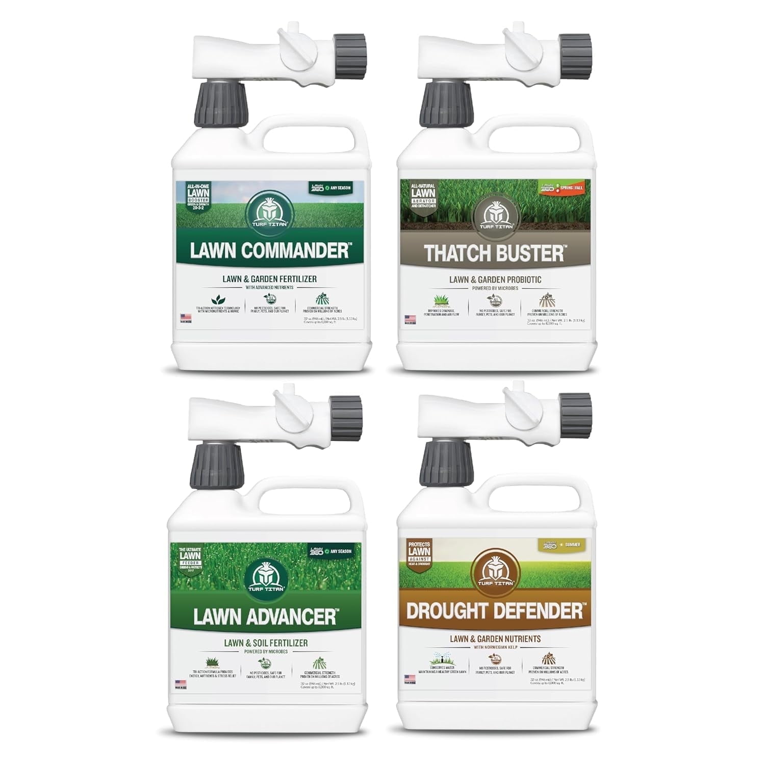 Turf Titan 4 Step Bundle: Lawn Commander, Thatch Buster, Lawn Advancer ...