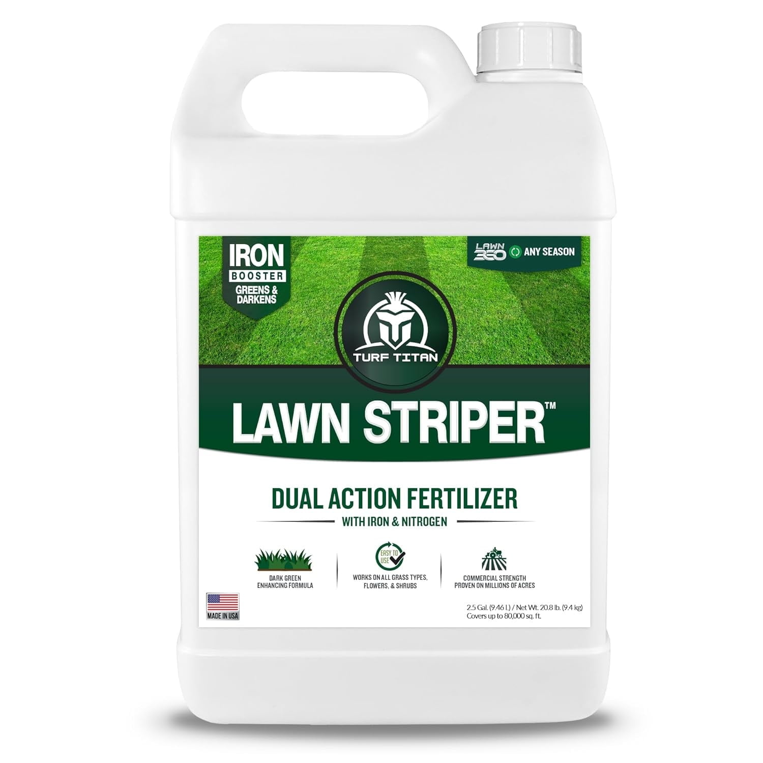 Turf Titan Lawn Striper, Iron Nitrogen Liquid Fertilizer Formula, Eco ...