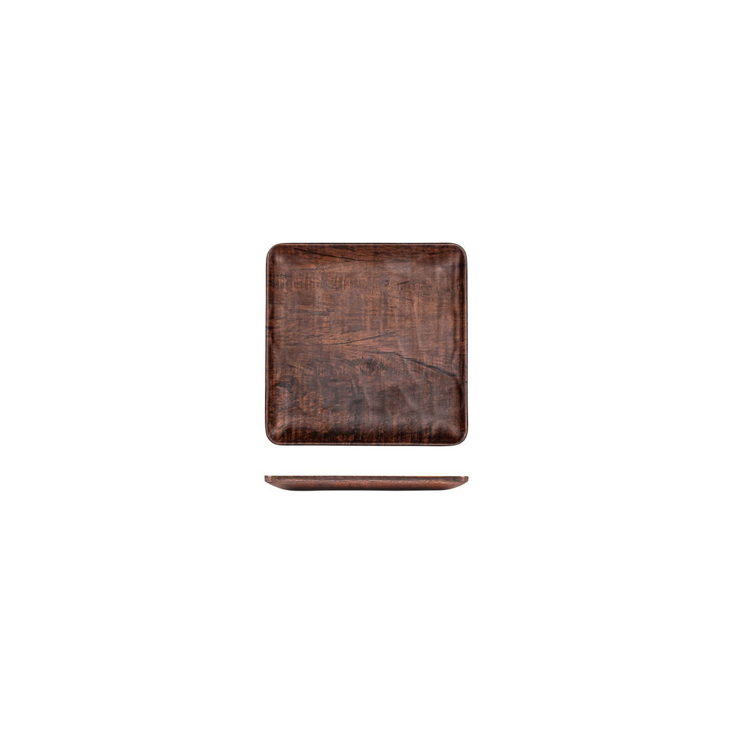Turgla Composite 7" x 7" Square Brown Composite Plate (Set of 4 ...