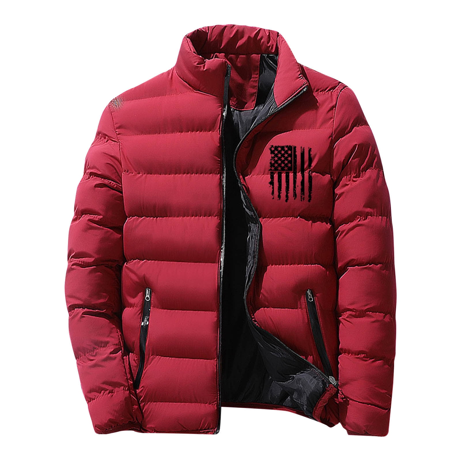 Turilly Casual Jackets for Men Fashion Solid Color Parkas Men's Thick ...