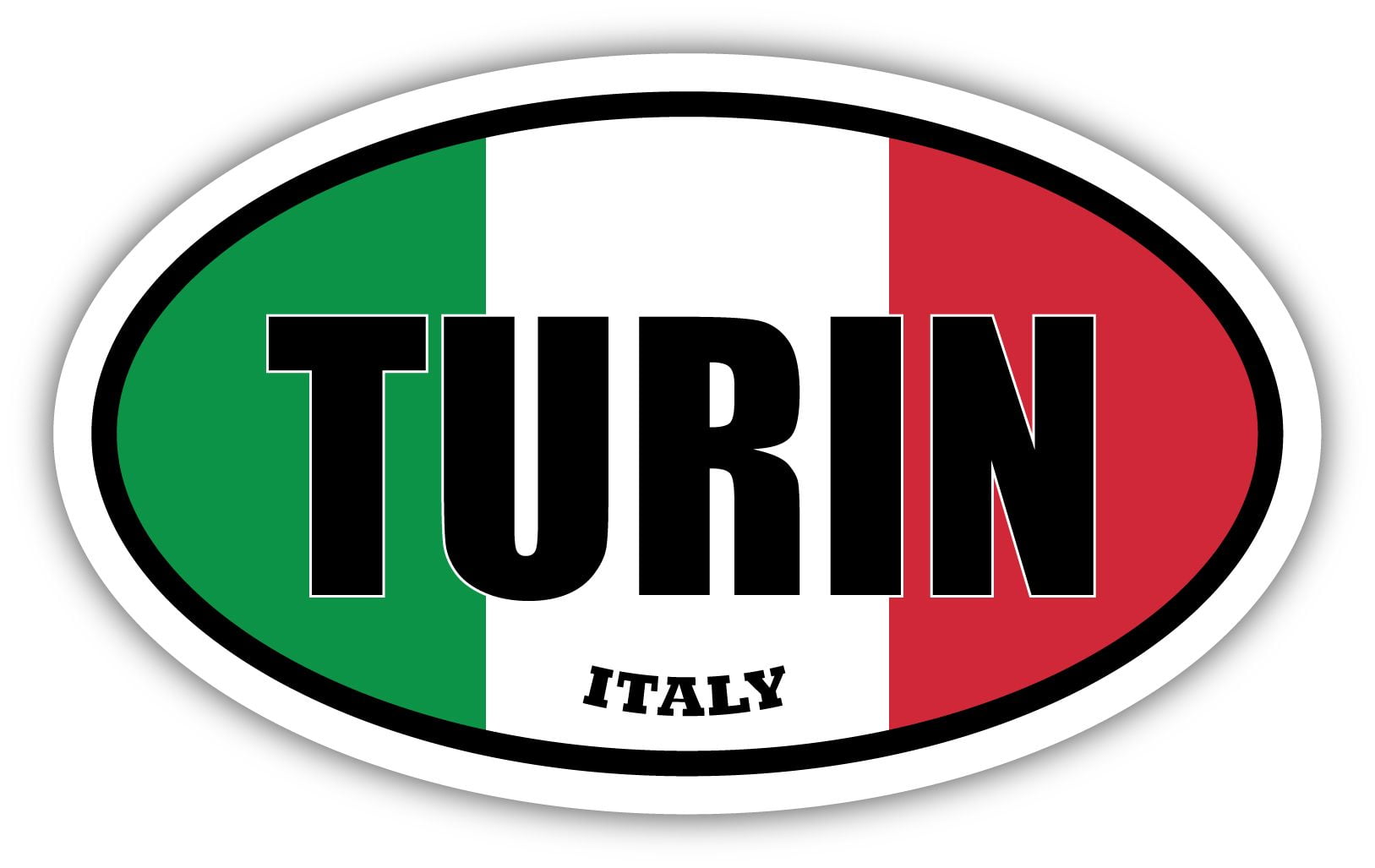 Turin Italy Flag Oval Decal Vinyl Bumper Sticker 3x5 inches - Walmart.com