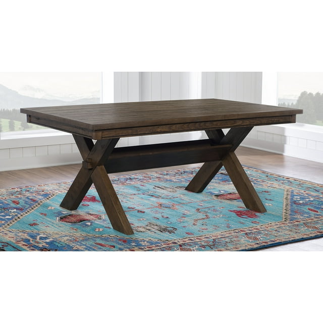 Trestle Design Turino Rustic Umber Dining Table - Walmart.com
