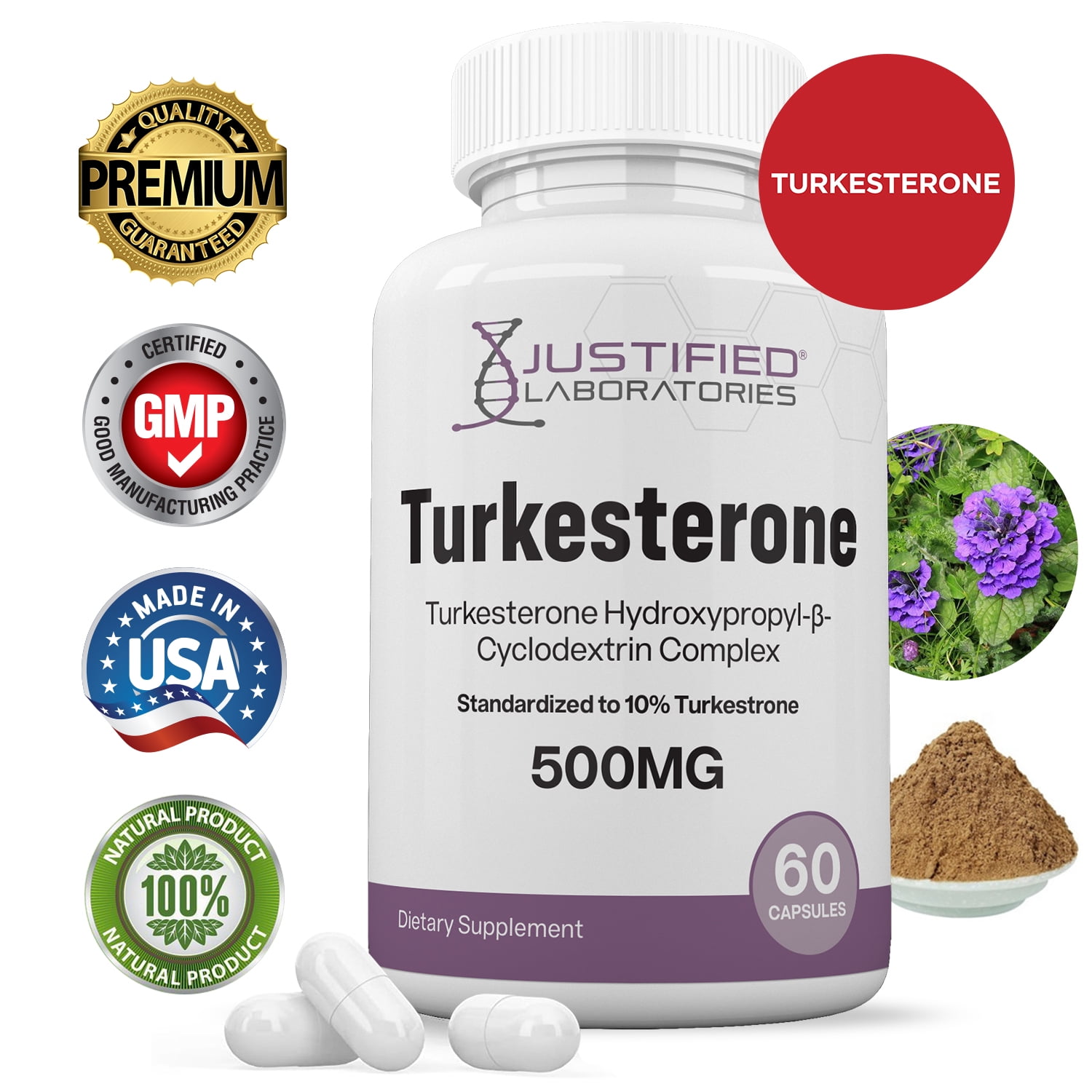 Turkesterone 500mg 10% Standardized Testosterone Booster Naturally ...