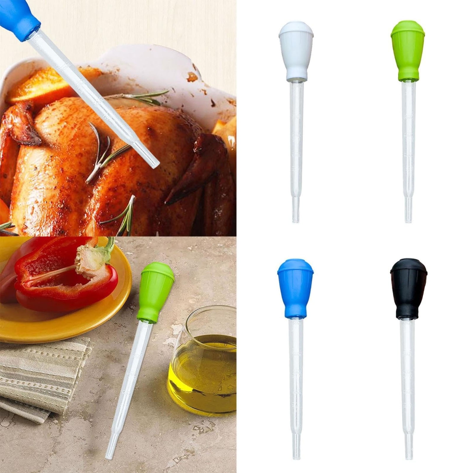 Turkey Baster 11 Inch 1oz, High Heat-Resistant Nylon Tube, Food Safe Meat Injector for Juicy ...