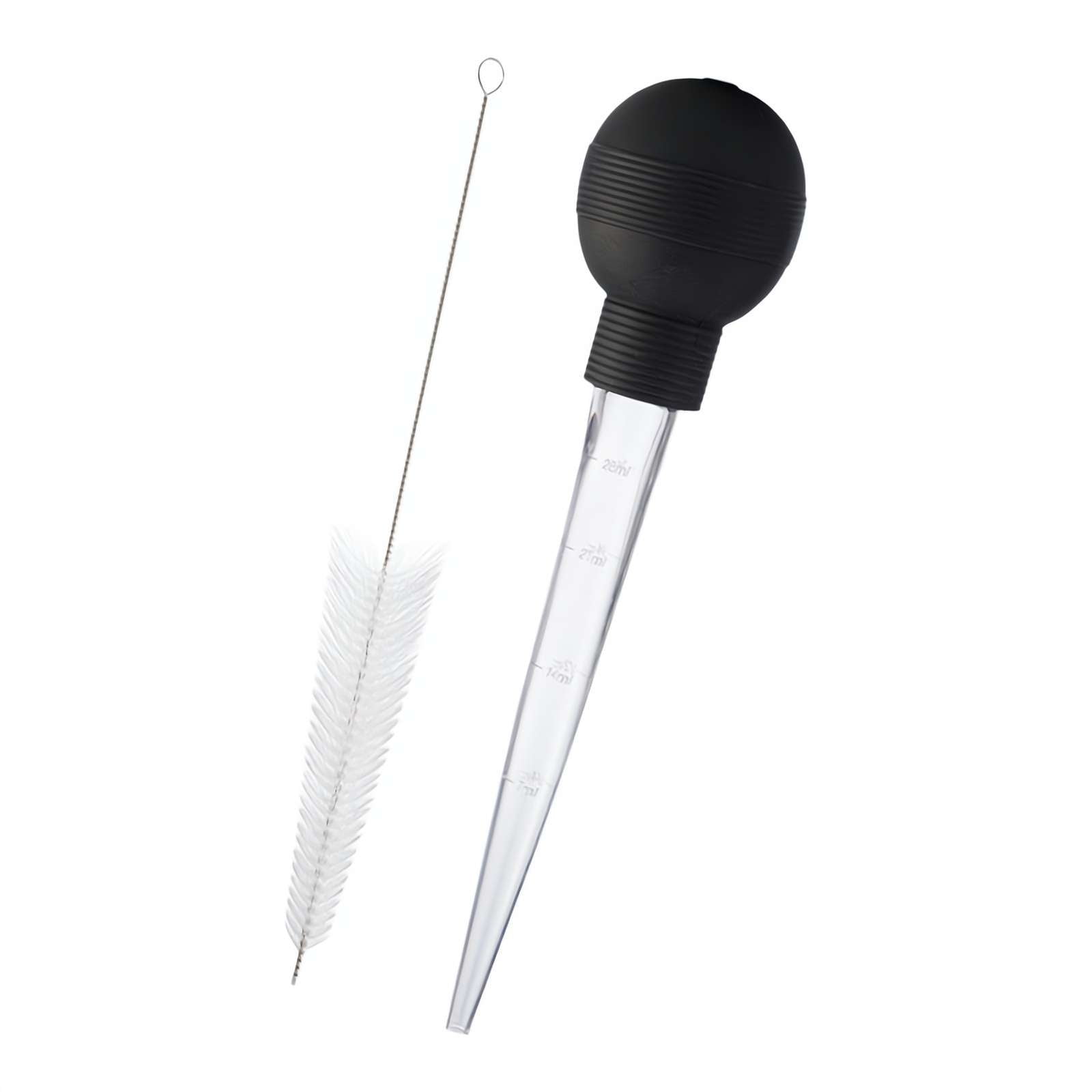 Turkey Baster with Cleaning Brush, Silicone Suction Lamp Meat Injector ...