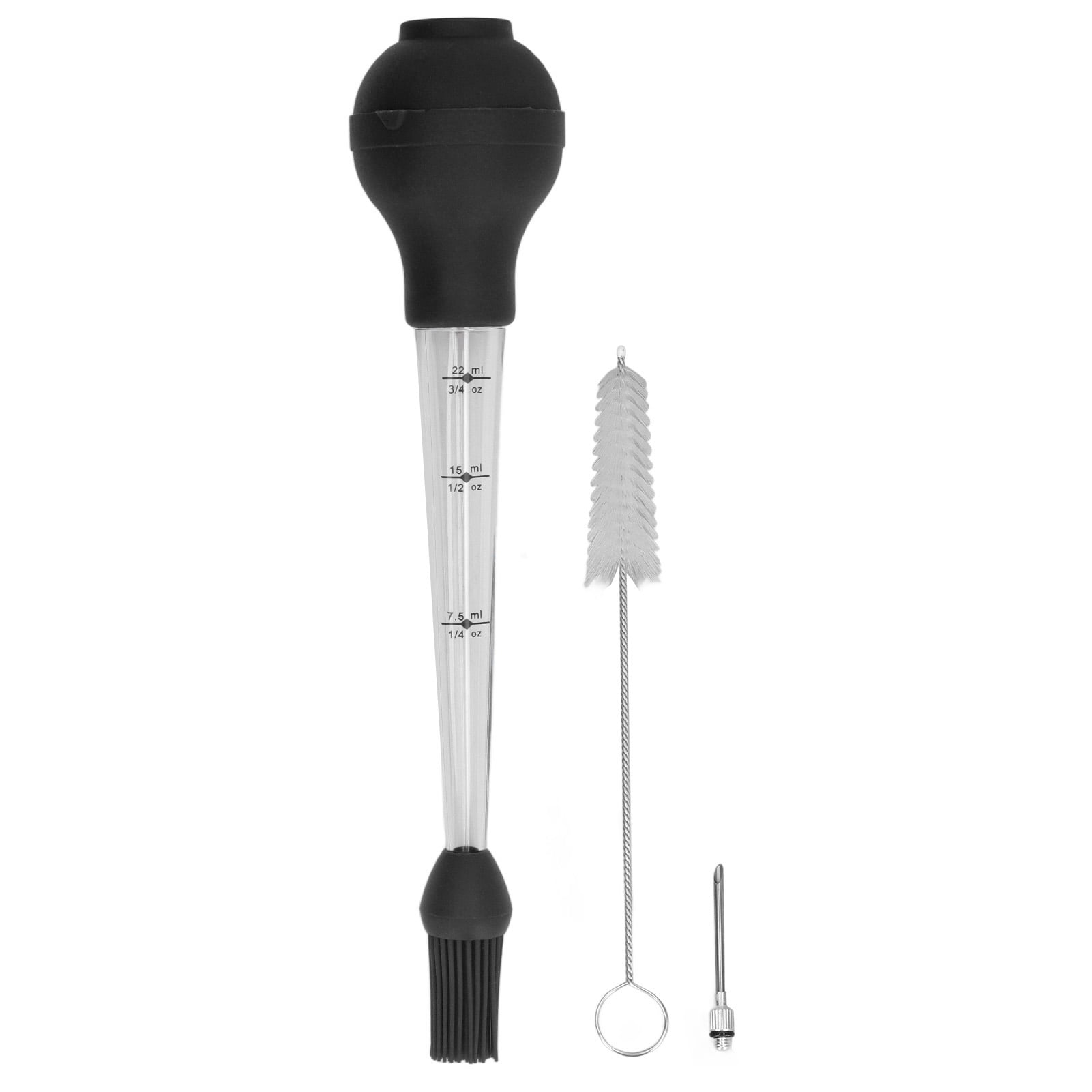 Turkey Baster & Sauce Brush Combo, Oil Drip Seasoning Tool, Black ...