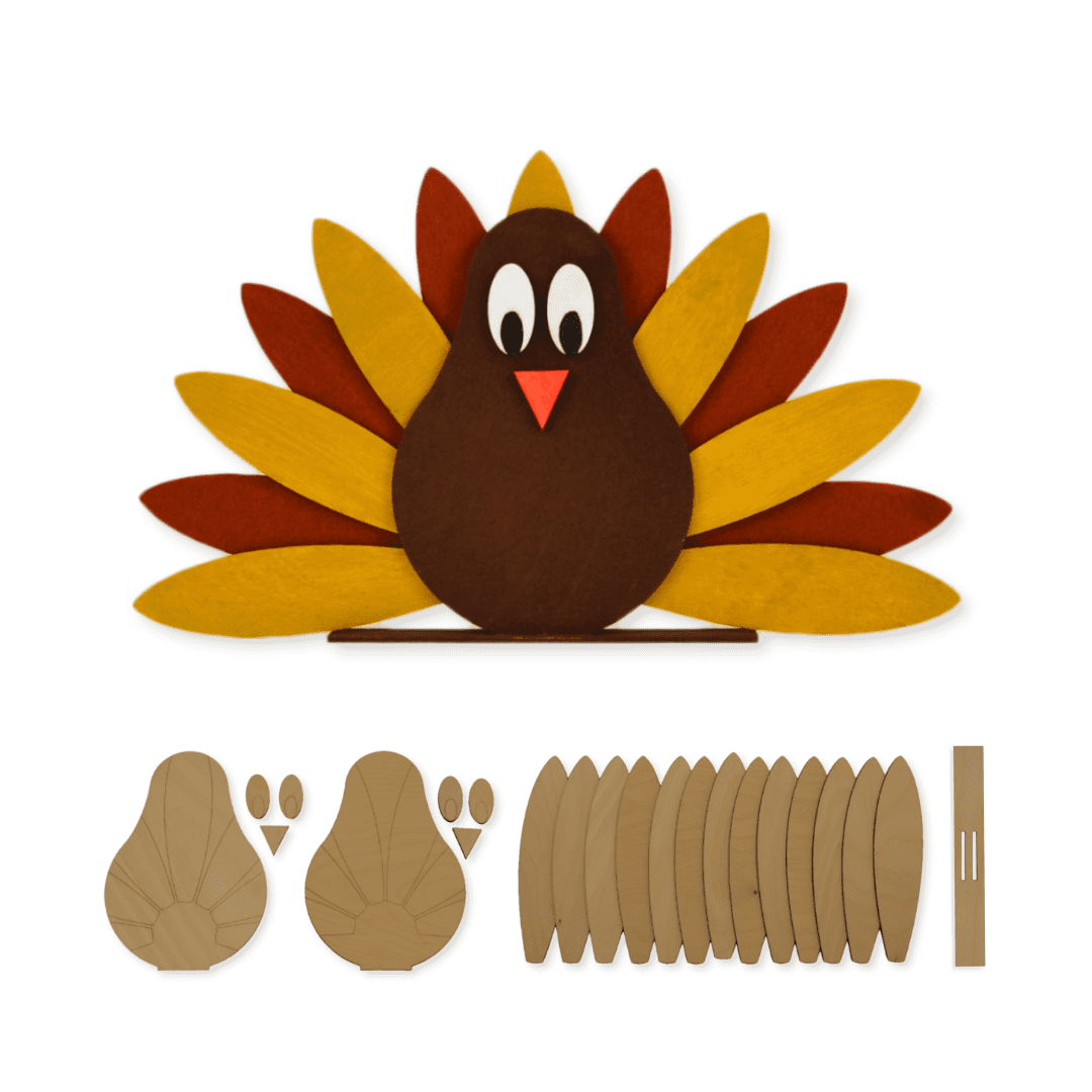 Turkey Centerpiece Craft Kit - Unfinished, Large (14" x 8.25" (Sold ...
