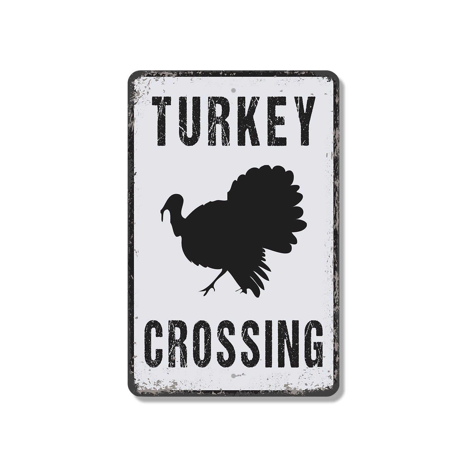 Turkey Crossing Vintage Style 8 Inch x 12 Inch Novelty Plastic Sign ...