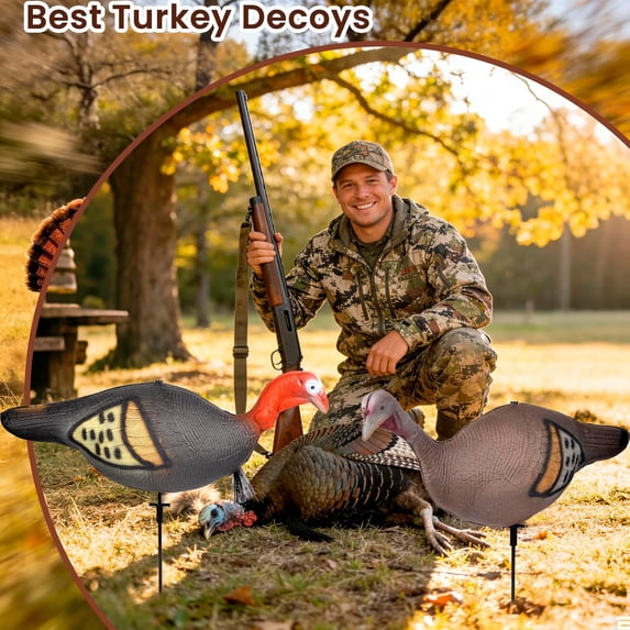 Turkey Decoy for Hunting - 2 Pack Turkey Decoys with Collapsible Stake ...