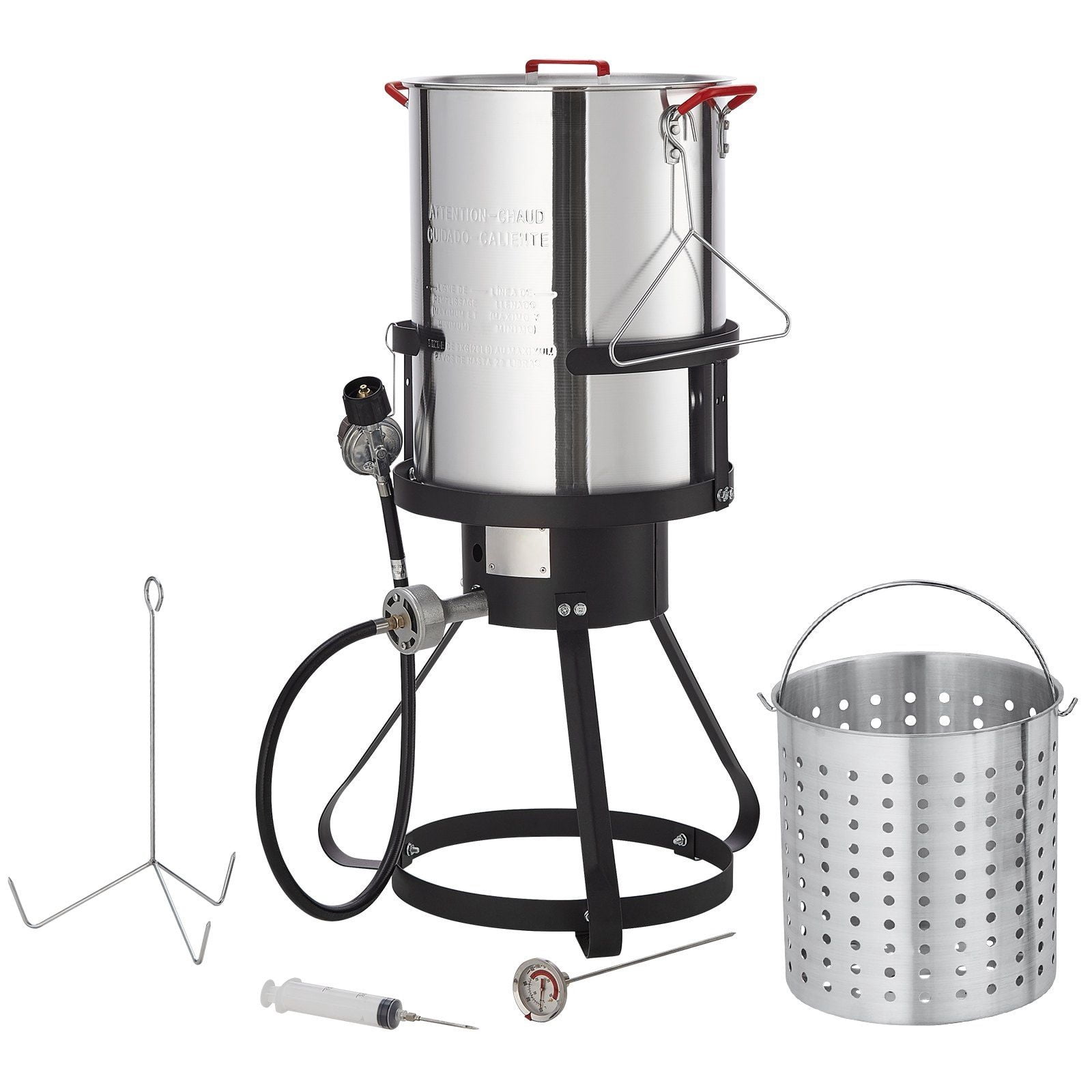 Turkey Deep Fryer 30-qt, Outdoor Aluminum Boiler Steamer Kit, 54,000 ...