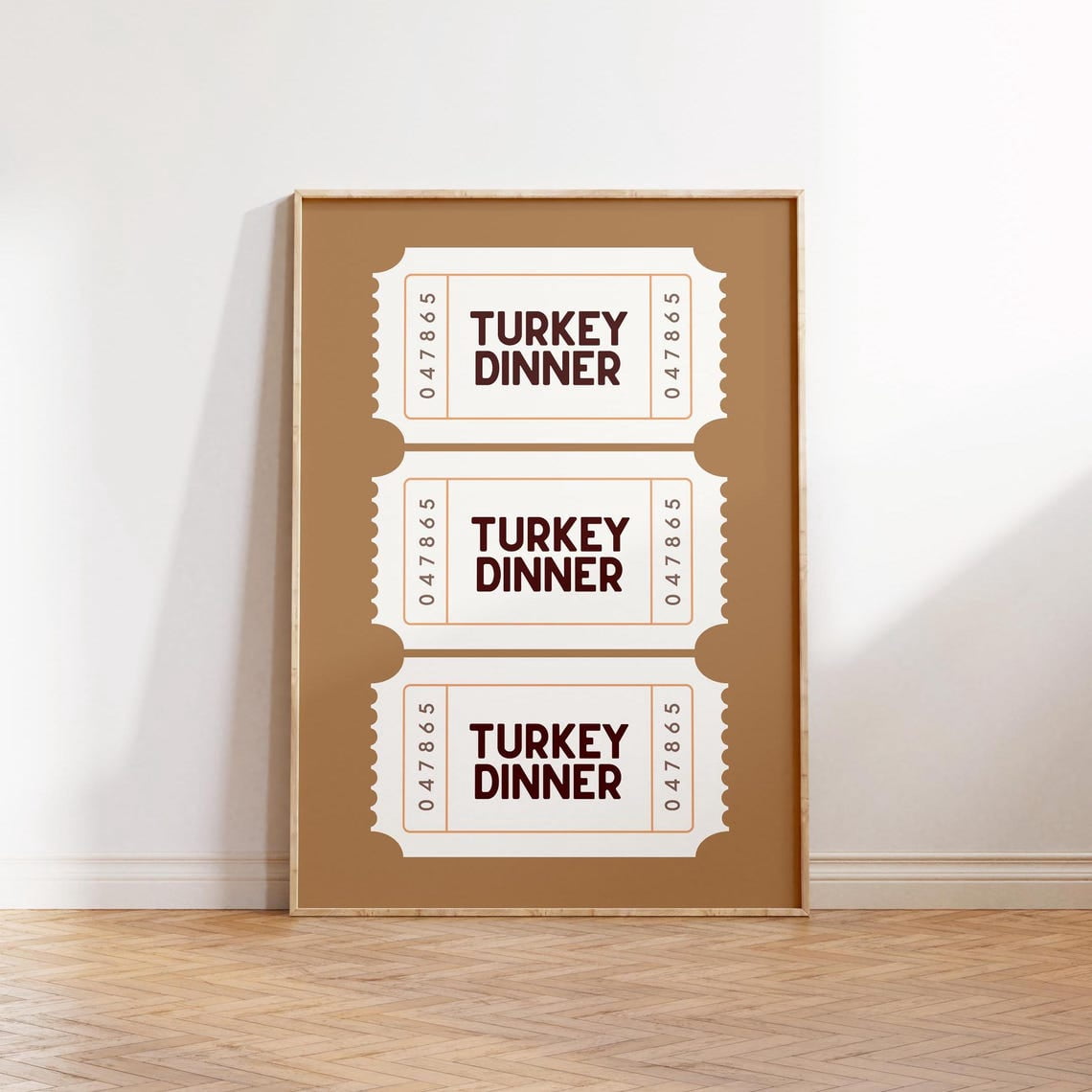 Turkey Dinner Ticket Poster, Thanksgiving Wall Art Poster, Thanksgiving ...