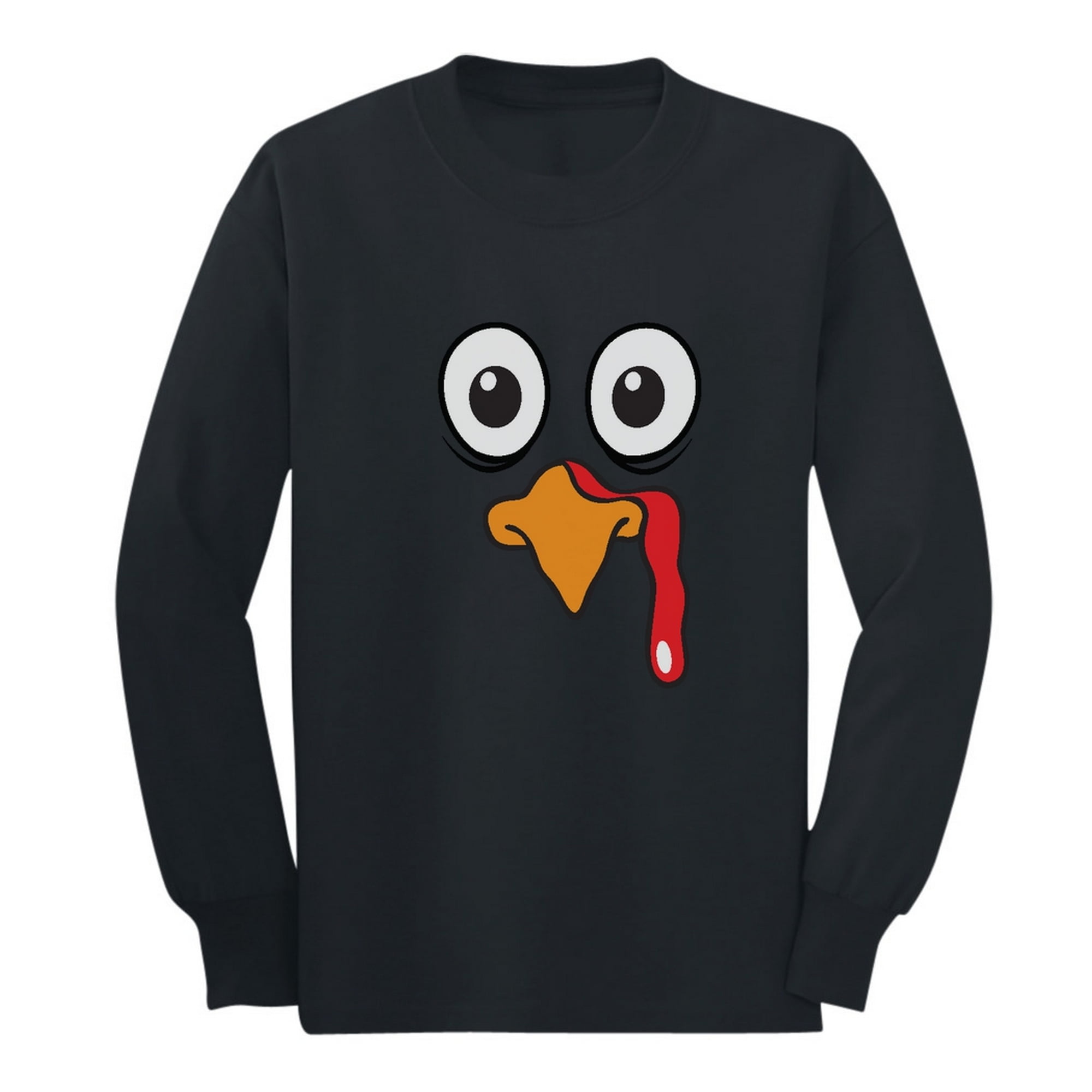 Turkey Face Shirt Cute Little Turkey Funny Thanksgiving Long sleeve ...