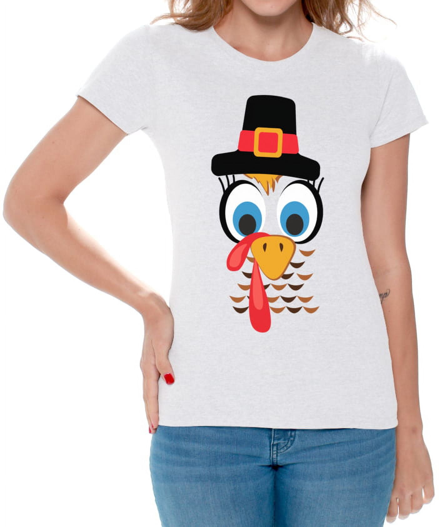 Turkey Face Women Shirt - S M L XL 2XL 3XL - Funny Thanksgiving Tshirts ...