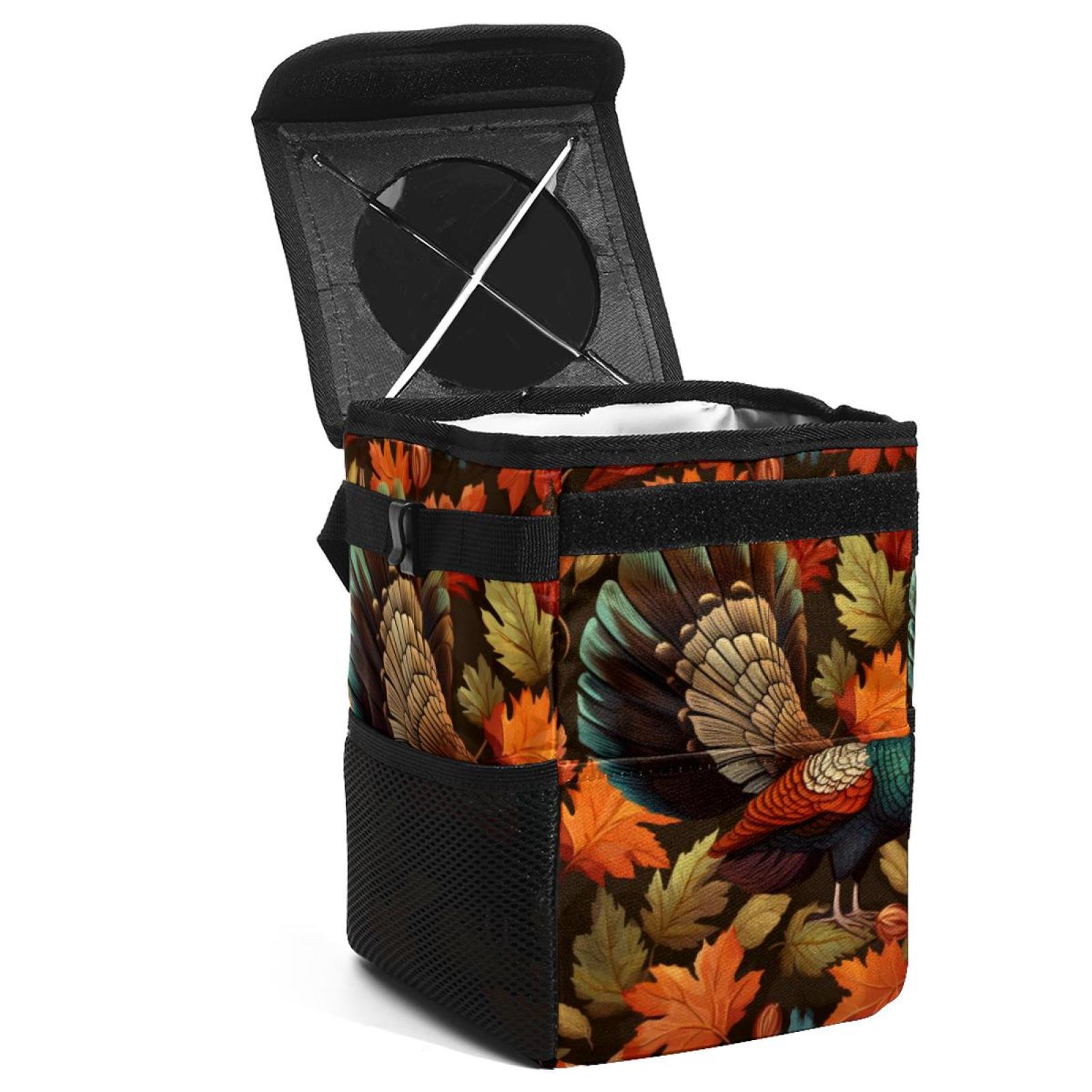 Turkey Foldable Car Garbage Can with Lid - Leak-proof Mini Trash Can ...