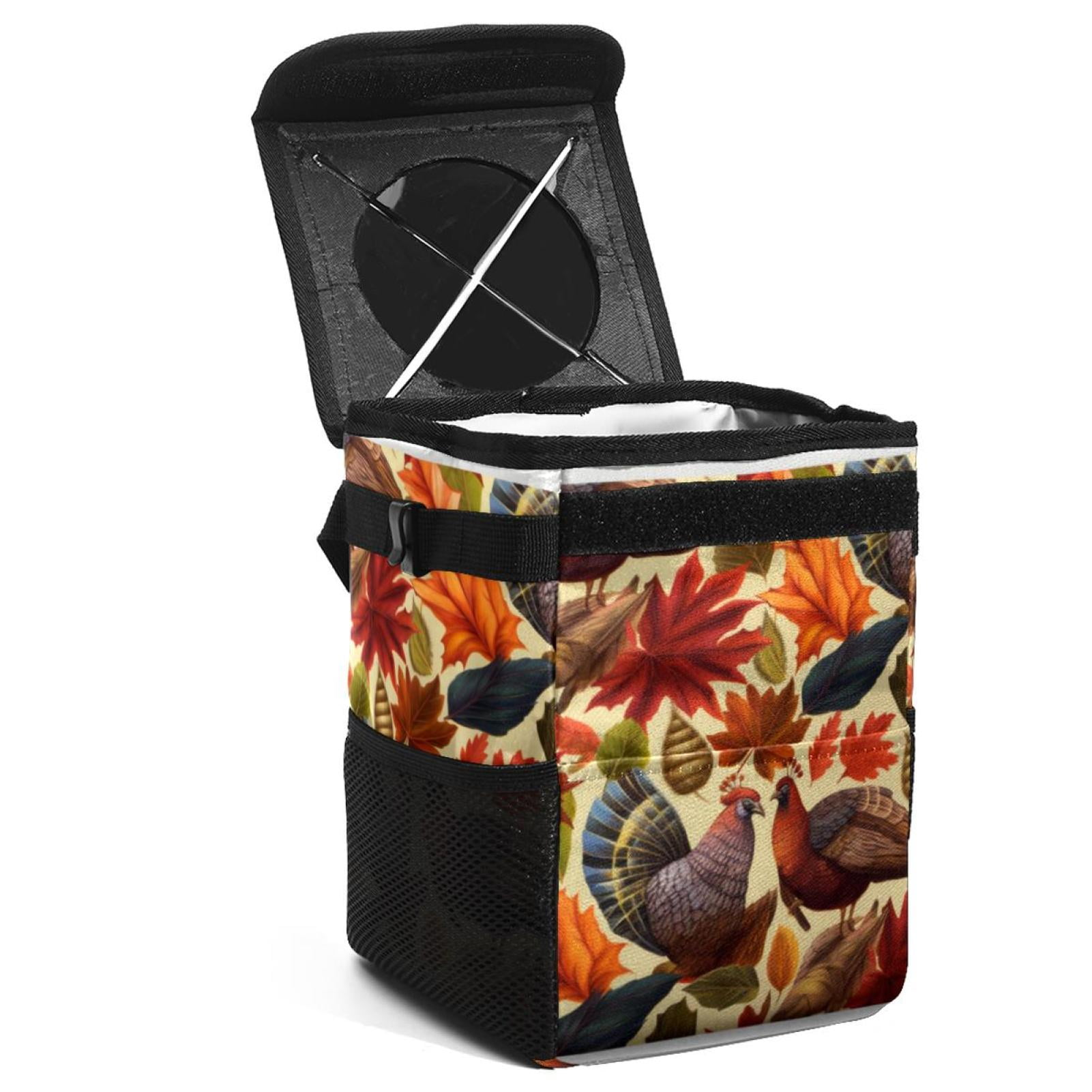 Turkey Foldable Car Trash Can with Lid, Leak-Proof, Hanging Storage Bag ...