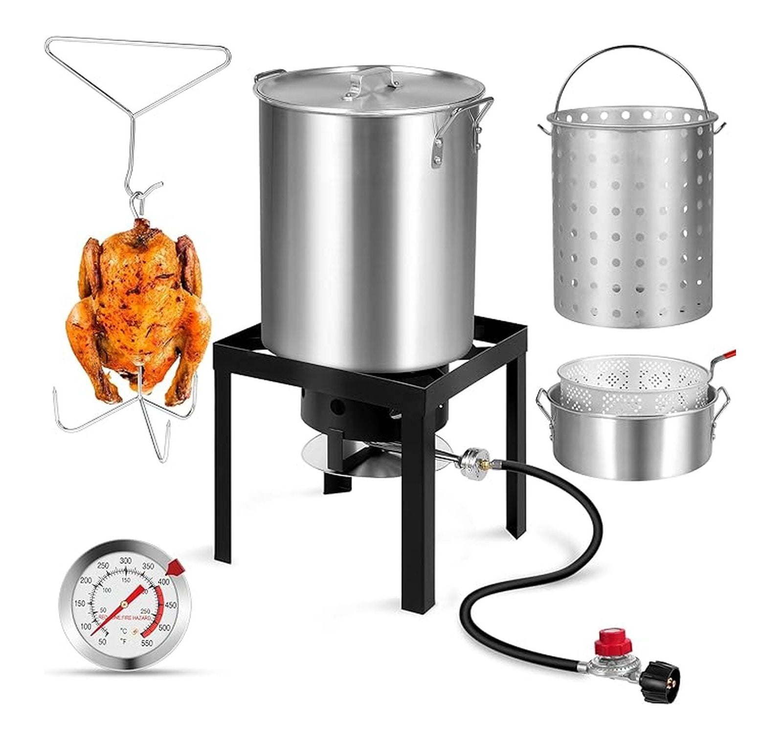 Turkey Fryer Kit - 30 Qt Propane Fryer, Boiler & Steamer - 55000 BTU ...