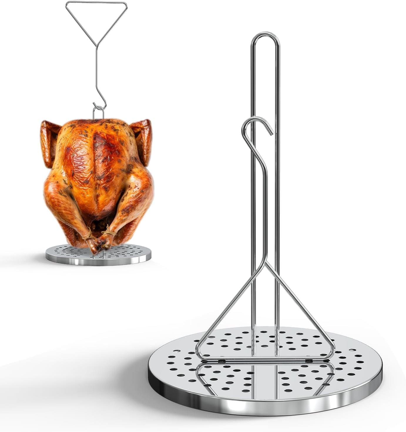 Turkey Fryer Rack Accessory Kit Vertical Chicken Roasting Stand with ...