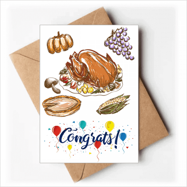 Turkey Grape Thanksgiving Day Pattern Wedding Cards Congratulations Greeting Envelopes - Walmart.com