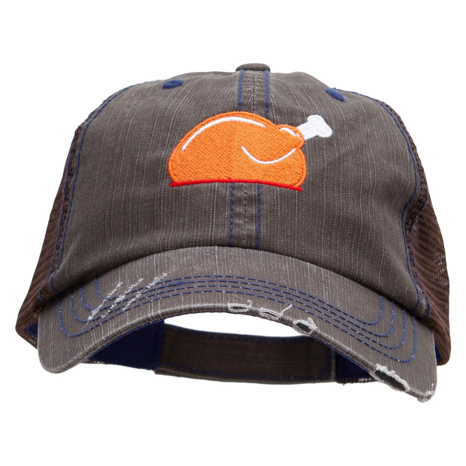 Turkey Is Served Embroidered Frayed Mesh Cap - Brown OSFM - Walmart.com
