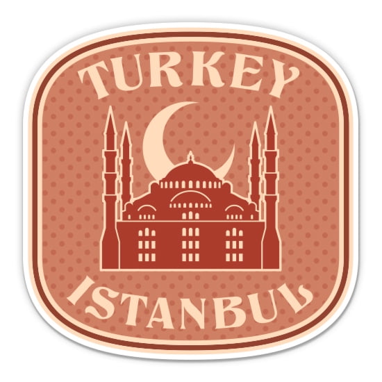 Turkey Istanbul Travel Stamp - 3" Vinyl Sticker - For Car Laptop Water ...