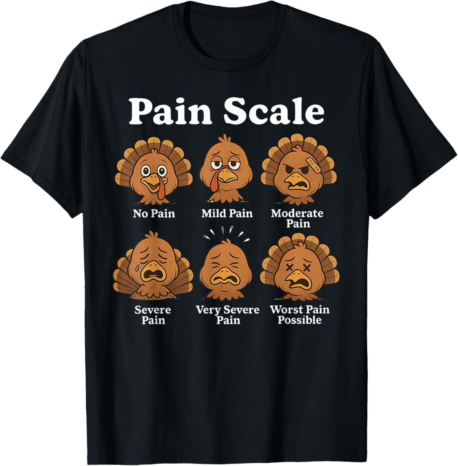 Turkey Pain Scale Nurse Thanksgiving Fall Nursing School T-Shirt TShirt ...