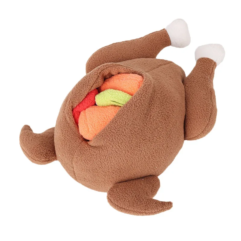 Turkey Plush Toy for Dog and Cat, Interactive Puzzle Feeder, Chew Toys ...
