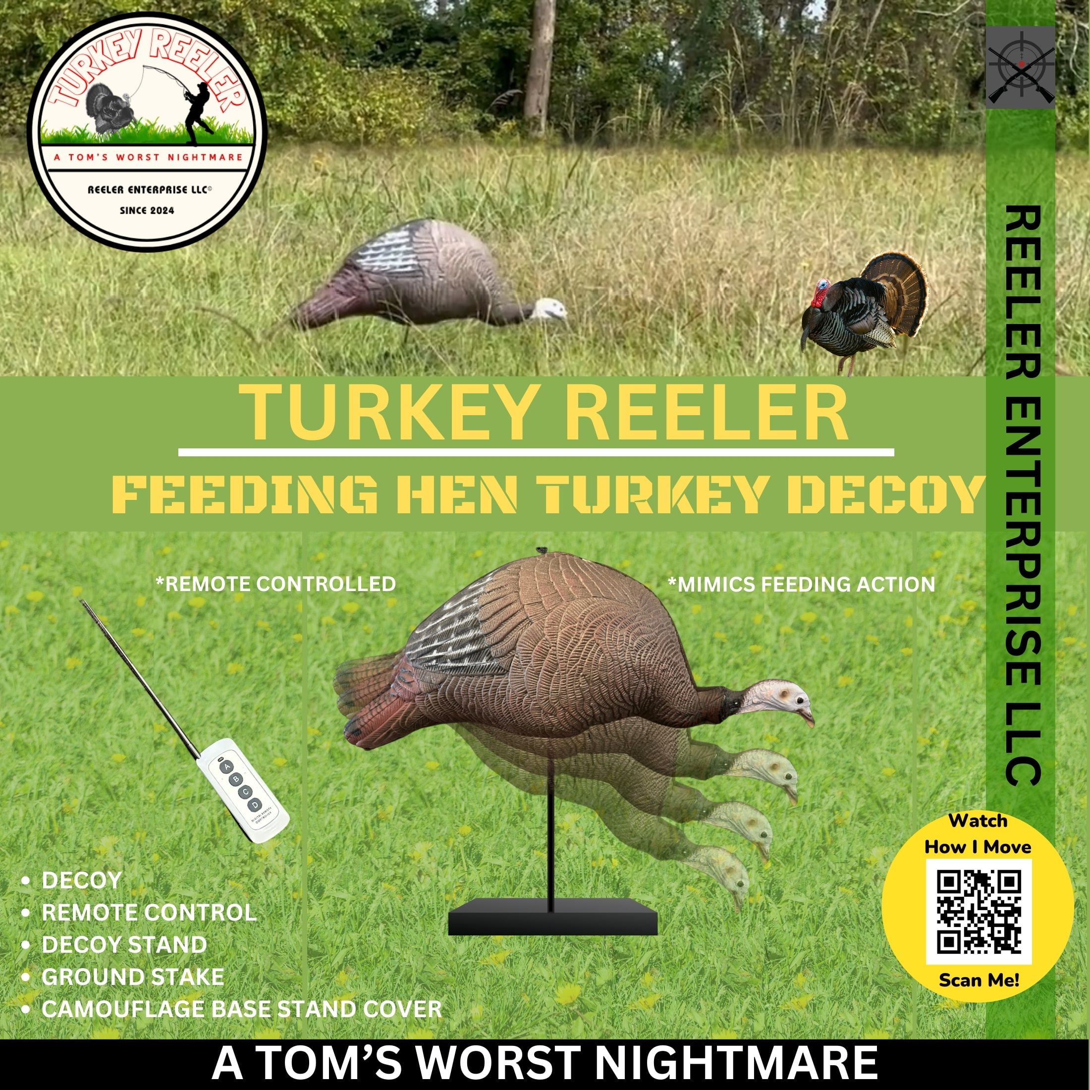 Turkey Reeler Remote Controlled Feeding Hen Turkey Decoy - Walmart.com