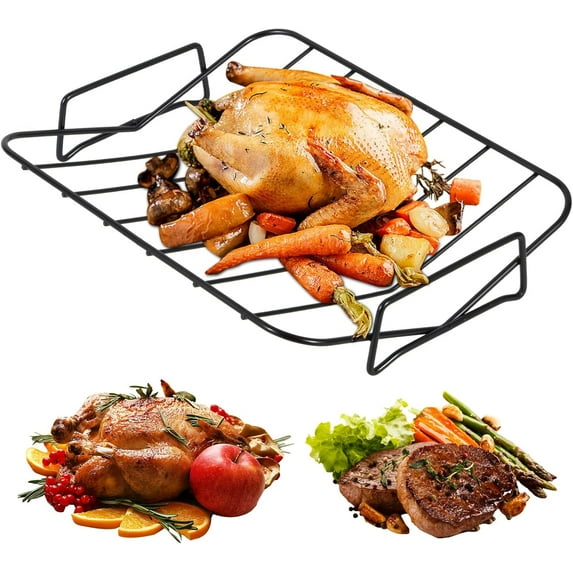 Turkey Roasting Rack, V-shaped Racks for Grilling and Smoking, 13"×10 ...