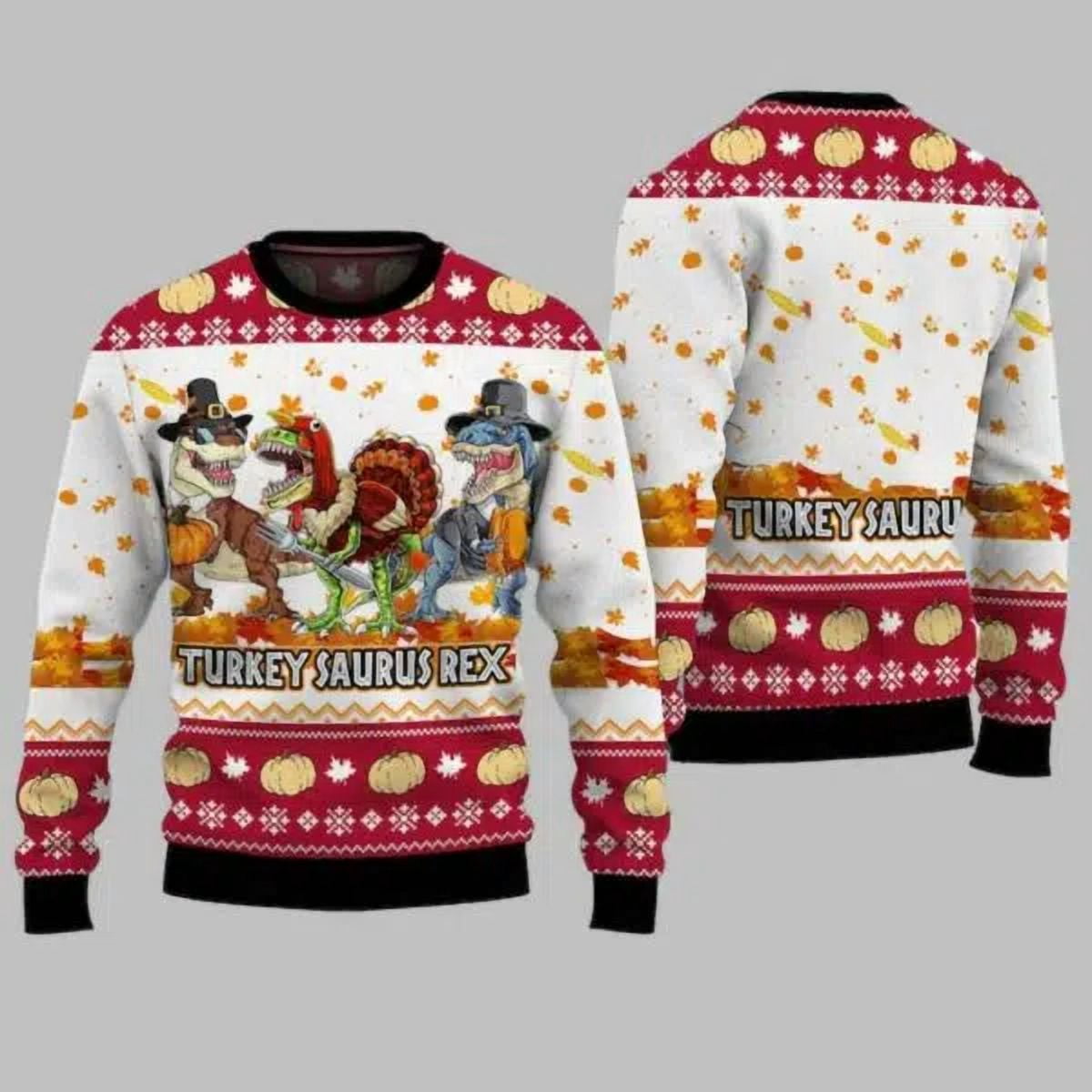 Turkey Saurus Rex 3D Christmas Sweater - Walmart.com