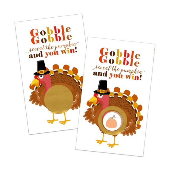 30-Pack Turkey Scratch Off Game Cards for Thanksgiving Party, Fall ...