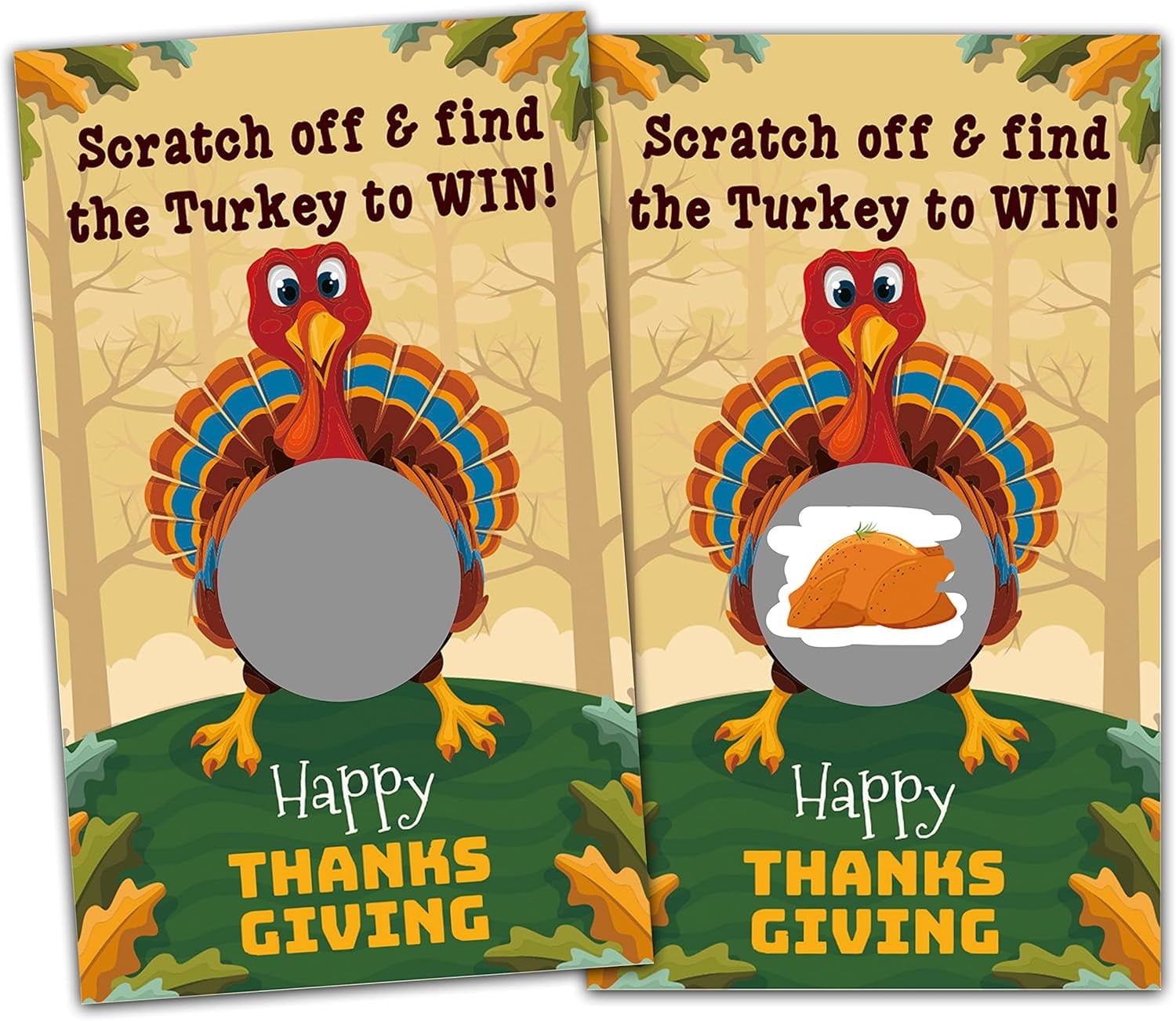 Turkey Scratch Off Games, Thanksgiving Scratch Off Game Cards For Baby ...