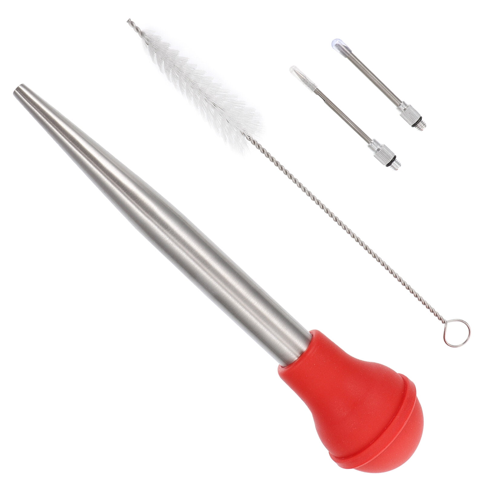 TABLZONE Kitchen Meat Injector, Red Stainless Steel and Silicone, Bbq ...