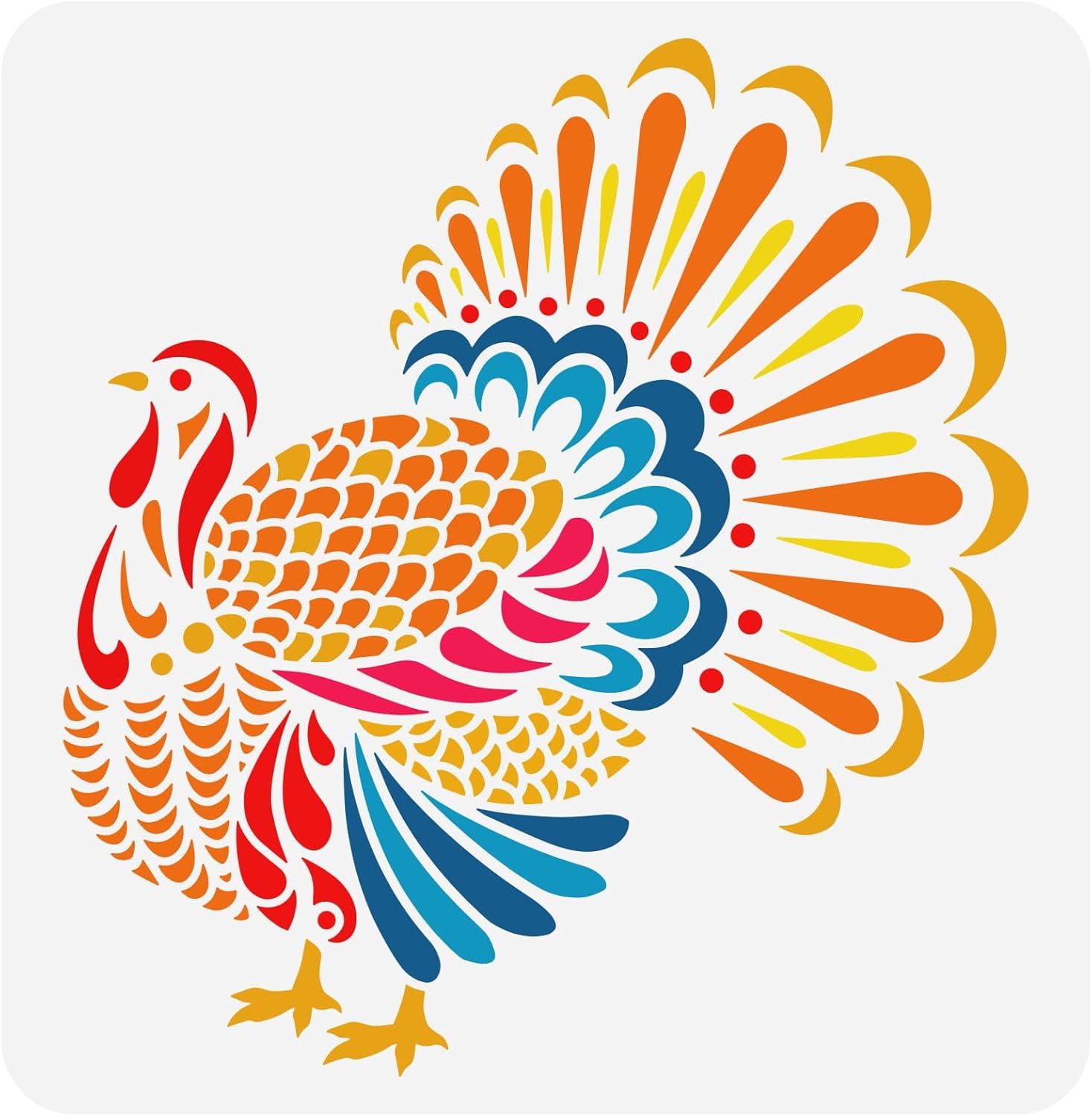 Turkey Stencil 11.8x11.8 inch Thanksgiving Season Stencil Plastic ...