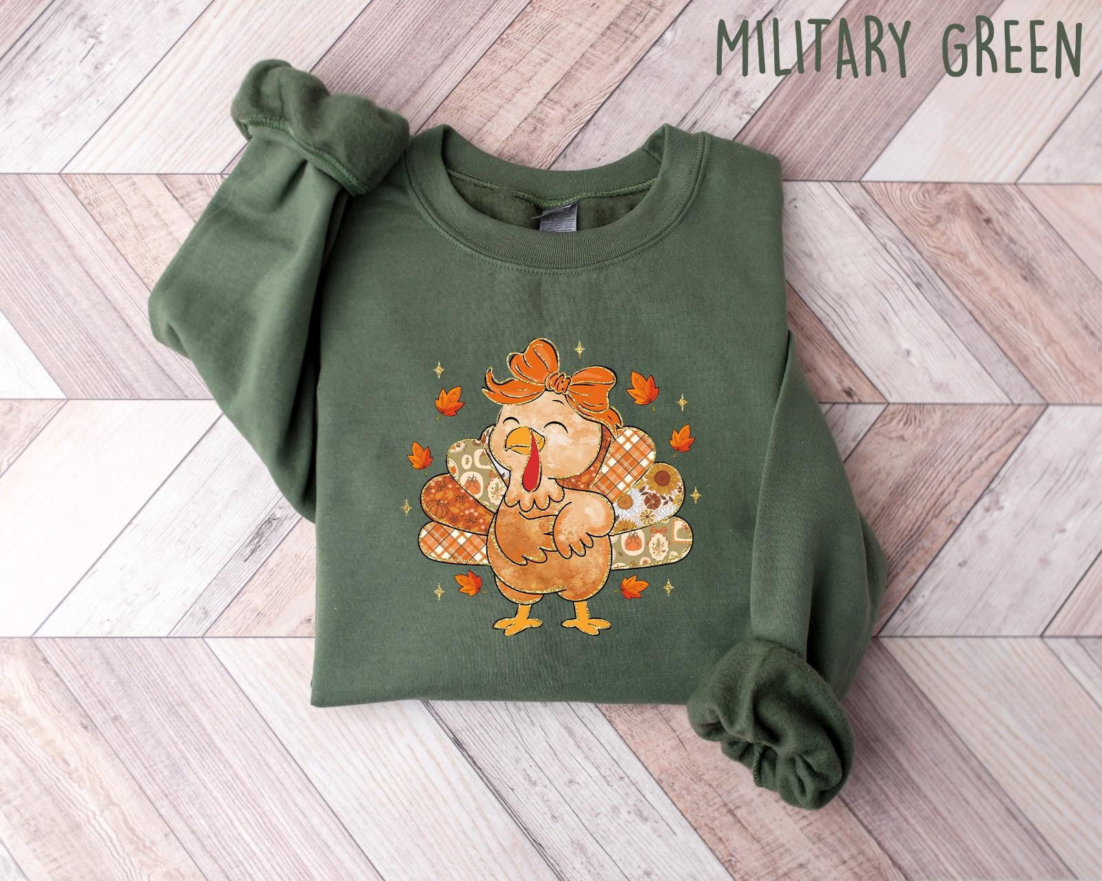 Turkey Sweatshirt, Cute Thanksgiving Sweatshirt, girls fall turkey ...