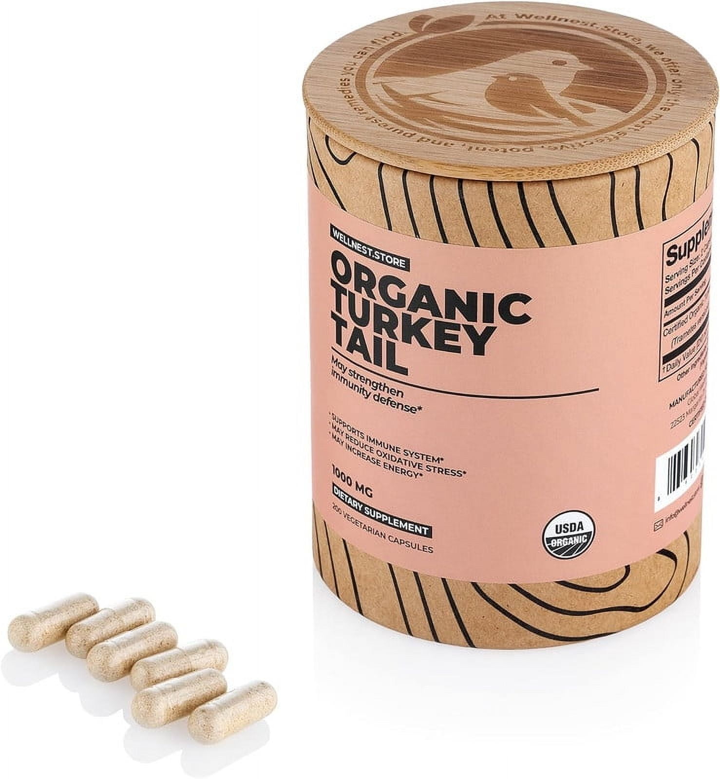 Turkey Tail Organic Mushroom (Trametes Extract) 200 Veggie Caps ...