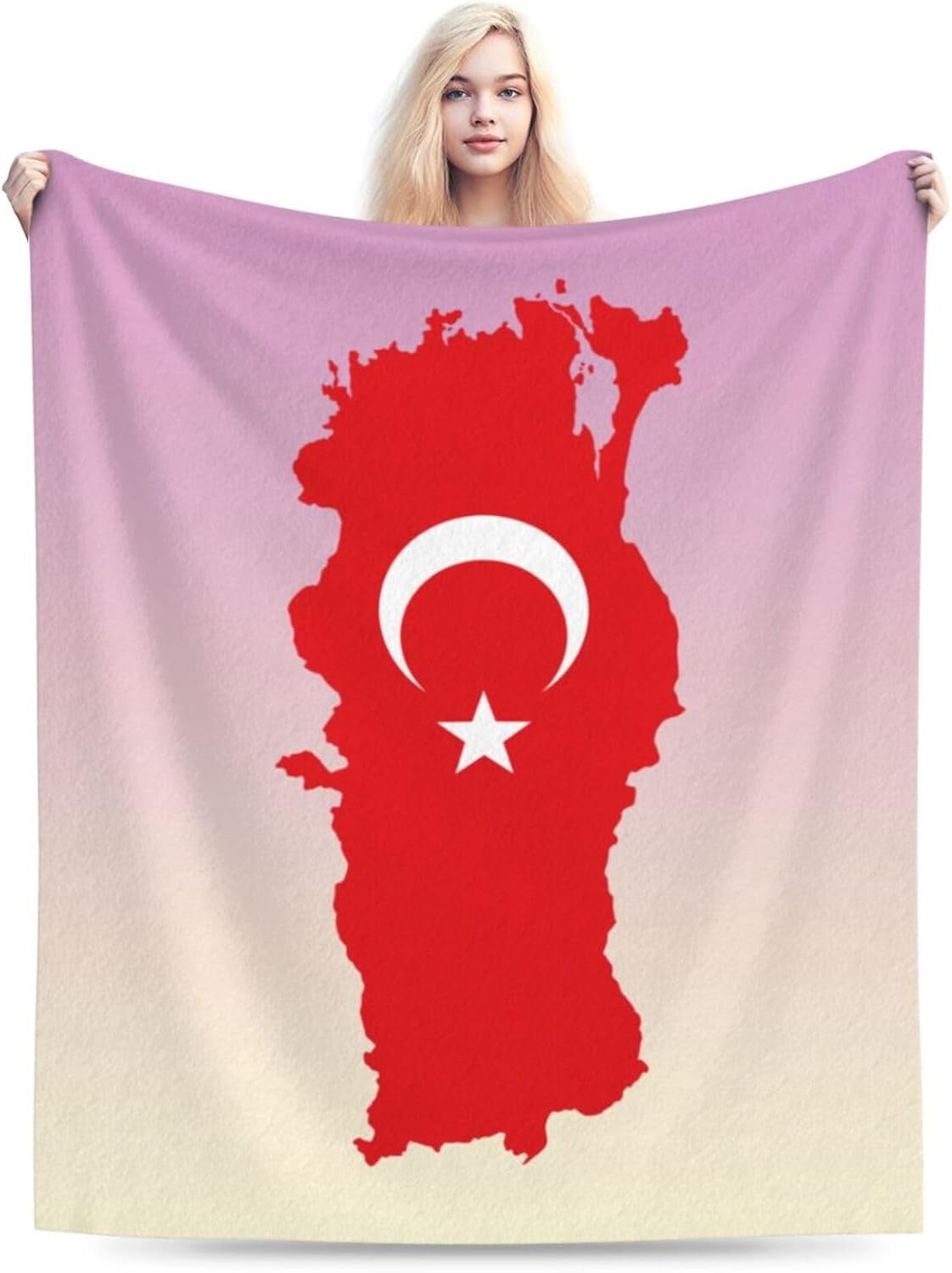 Turkey Terrain Map Throw Blanket for Couch 40"x30" Cozy Soft Sofa Chair ...