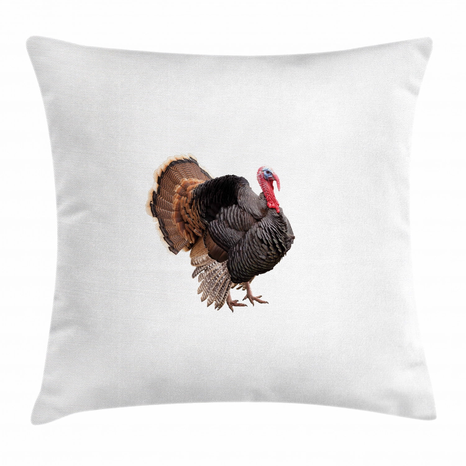 Turkey Throw Pillow Cushion Cover, Realistic Bird Picture Thanksgiving ...