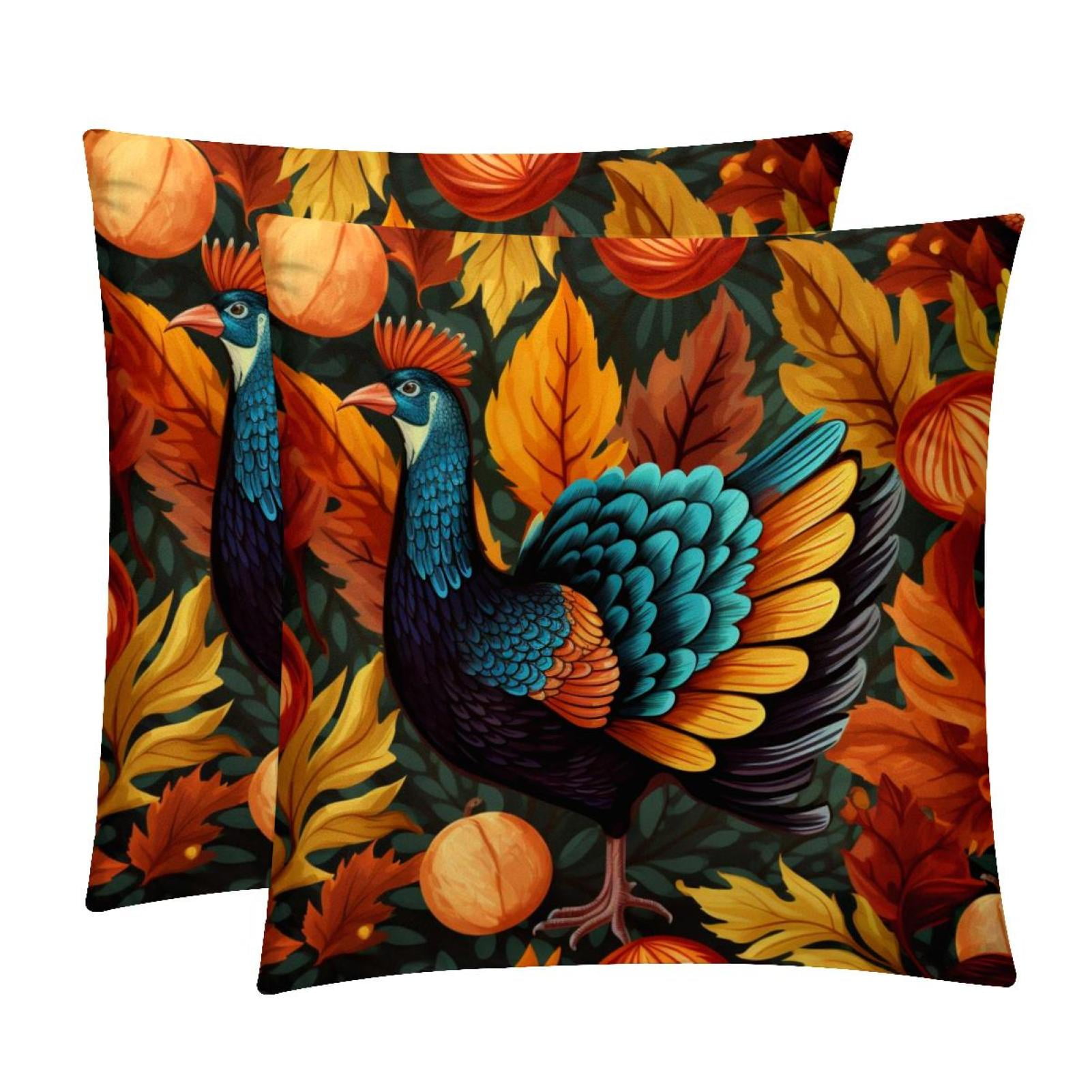 Turkey Throw Pillows Set of 2 with Unique Patterns Covers - Available ...