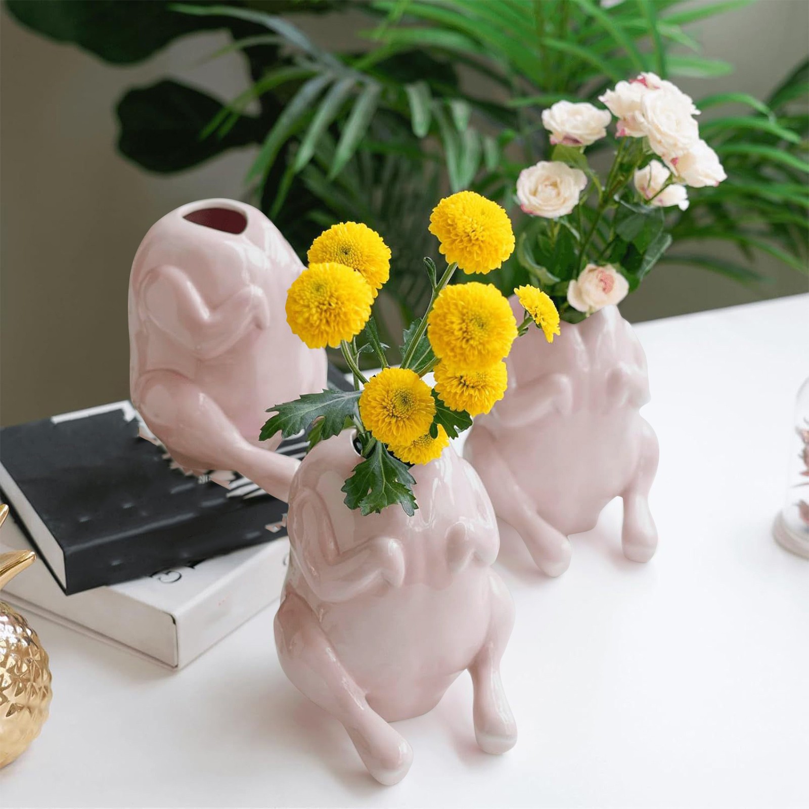 Turkey Vase, Resin Novelty Home Decor, Featherless Chicken with Wings ...