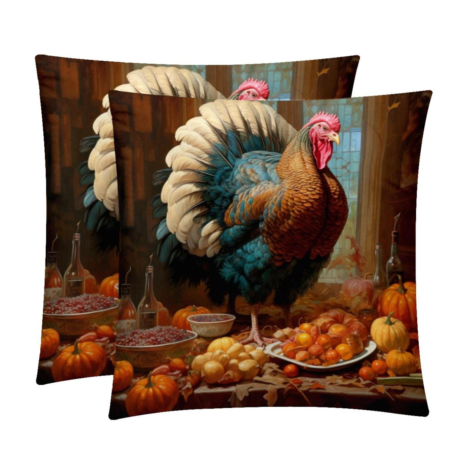 Turkey Velvet Throw Covers Pillows with Unique Patterns - Set of 2 ...